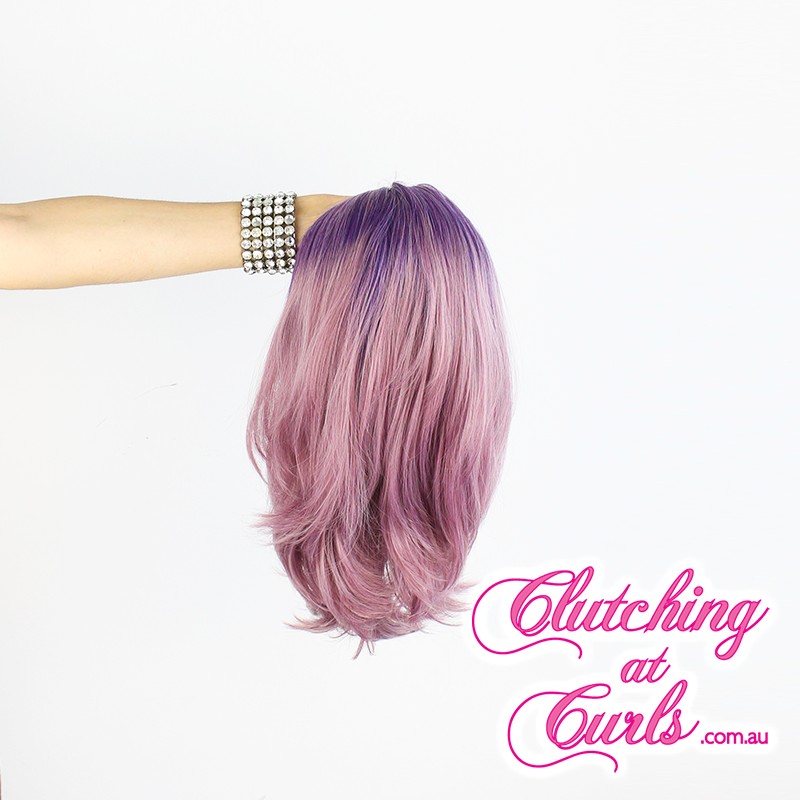 Short 25cm Grape Balayage Synthetic Extension Fun Extensions