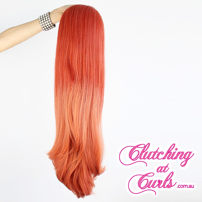 Long 65cm Orange Balayage Synthetic Extension Fun Extensions